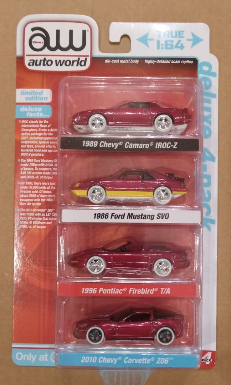 Auto World Target limited edition 4pk Ultra Reds Iroc-z, SVO, Firebird ...