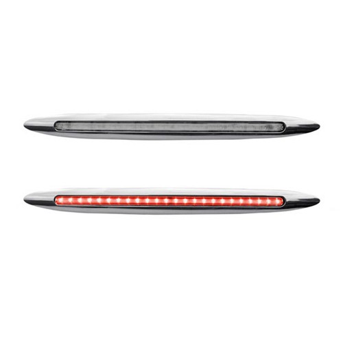 TRUX TLED-F17CR 17″ Clear Red Marker Slim Flatline LED Light Stop Turn ...