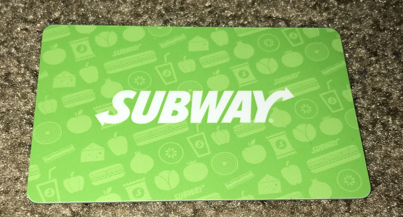 SUBWAY CANADA GREEN GIFT CARD VEGGIES SUBS DRINKS CHIPS NO VALUE 2016 ...