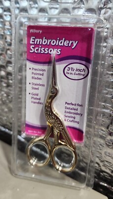 ALLARY EMBROIDERY SCISSORS 3 1/2'' GOLD PLATED | eBay