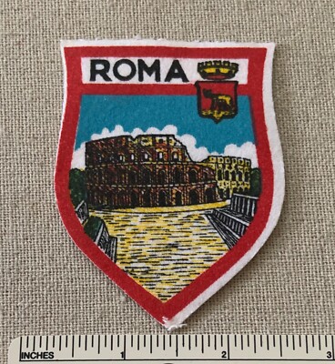 NOS Vintage ROMA Travel Souvenir Badge PATCH Rome Italy Colosseum | eBay