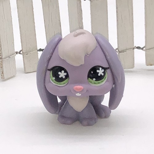 Littlest Pet Shop 648 Bunny Rabbit Purple Lop Ear Green Flower Eyes LPS ...