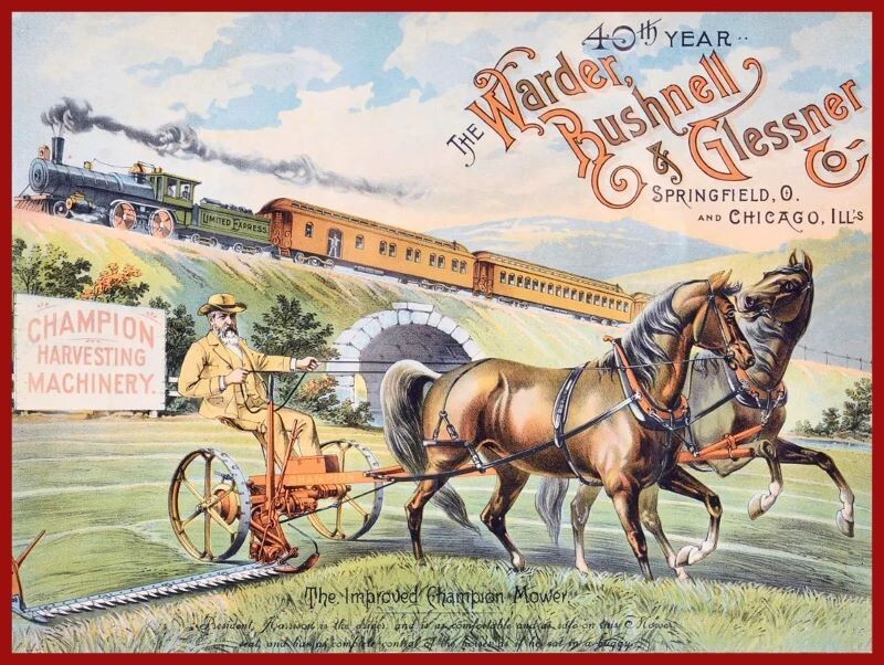 Warder, Bushnell & Glessner, Springfield OhiO NEW Sign 24x30" USA STEEL ...