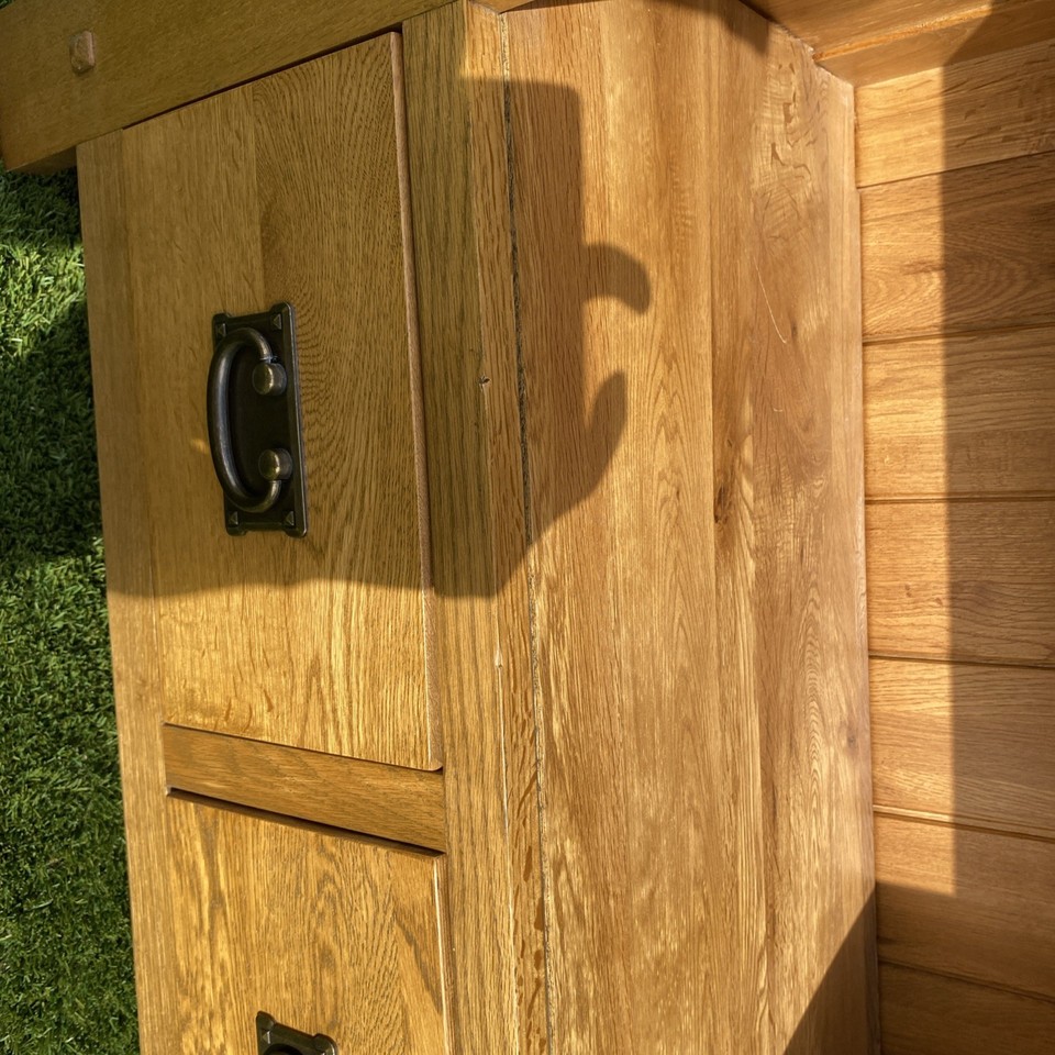 Quercus Rustic Solid Oak Tall Bookcase Oak Furniture Land | eBay UK