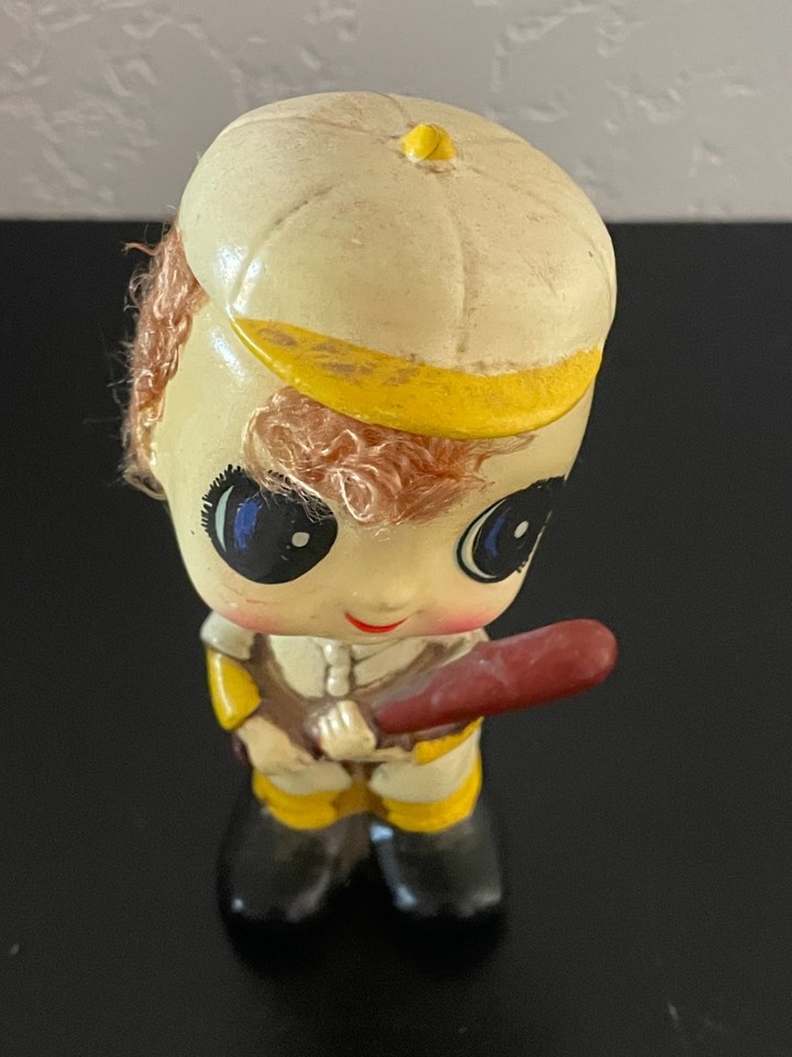 Vintage 1960s Japan Big-Eye Baseball Bobblehead Nodder #7 Yellow - Made ...
