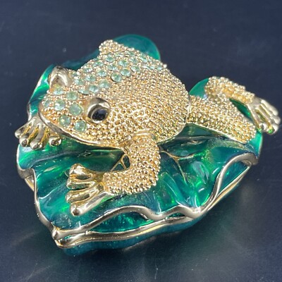 FROG JEWELED ENAMEL TRINKET BOX AKM SAINT PETERSBURG RUSSIA FABERGE ...