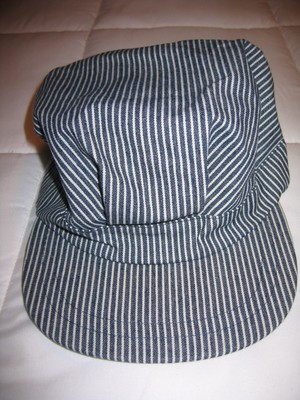 Vintage Striped Engineer Hat Cap Hat Mens NEW | eBay