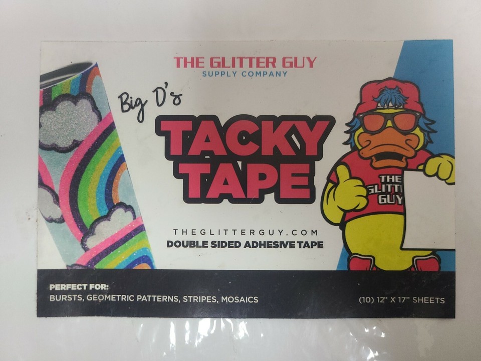 Tacky Tape (double sided Adhesive Tape) The Glitter Guy New (10) 12"X17 ...