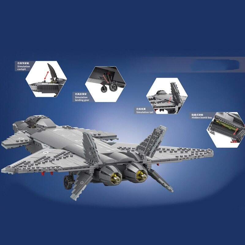 Building Fighter Blocks New Military Bricks Toy Plane Jet Set Kids ...