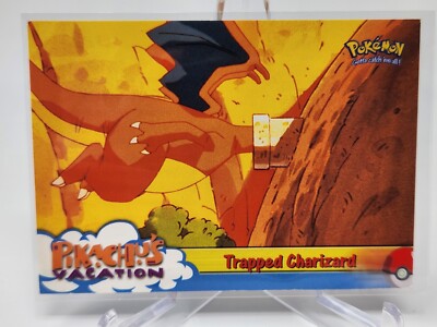 1998 Pokemon Topps Pikachu's Vacation #51 Trapped Charizard Blue Logo ...
