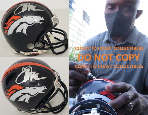Terrell Davis signed Denver Broncos mini football helmet autographed ...