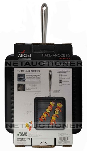 ALL-CLAD 11" Hard Anodized NS1 Nonstick Square Grill Pan Commercial ...