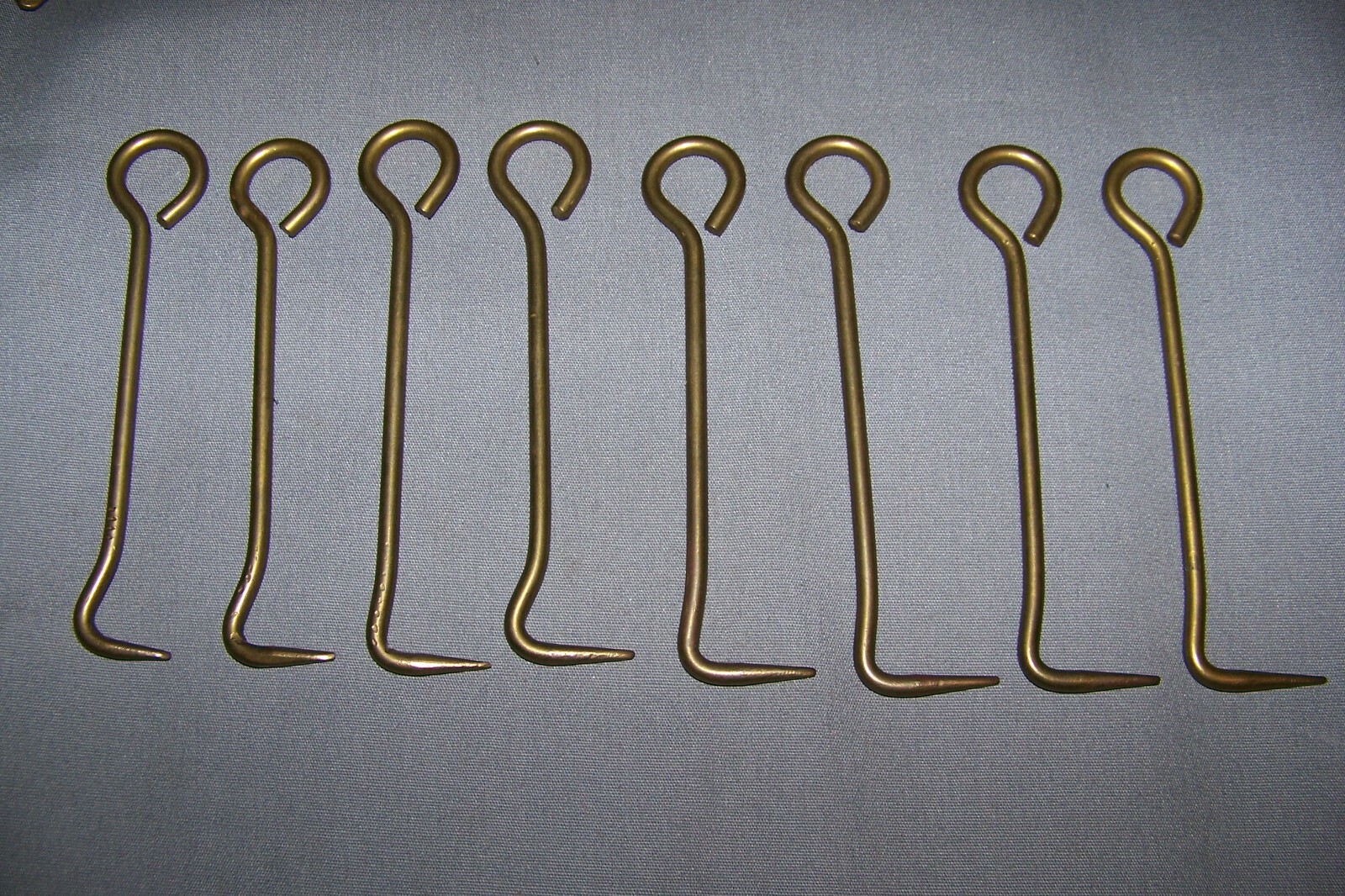 Set of 8, Solid Brass "Hasp" Hooks, With No "Loop Keepers" - Read ...