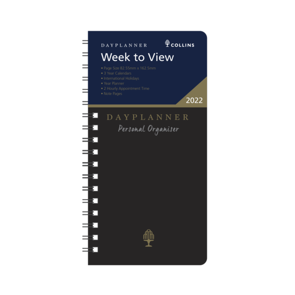 Collins Debden DayPlanner Slimline Organiser Week to View Diary - Black ...