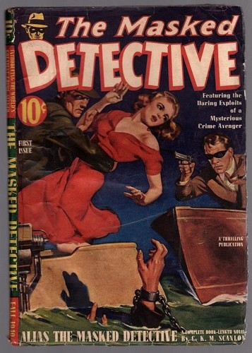 The Masked Detective Fall 1940 First Issue#1 Drowning Man Cvr, - Pulp ...