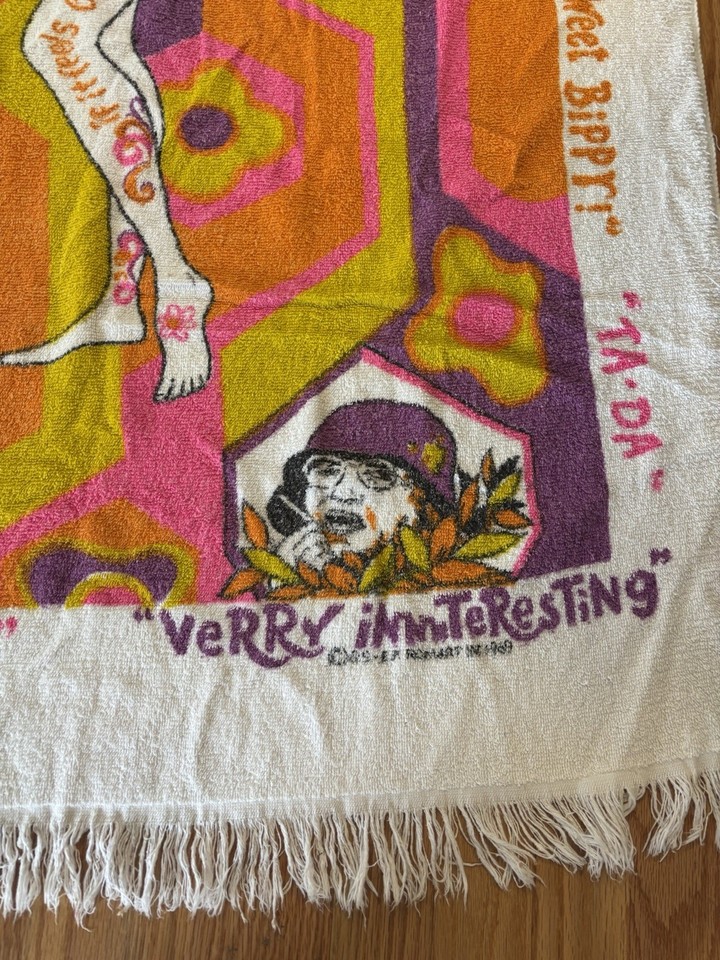 Vintage 1960’s Laugh-In Psychedelic Towel Wall Hanging Sock It To Me ...