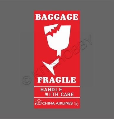 China Airlines Fragile luggage Sticker (Size 10.8 cm x 5.1 cm) | eBay