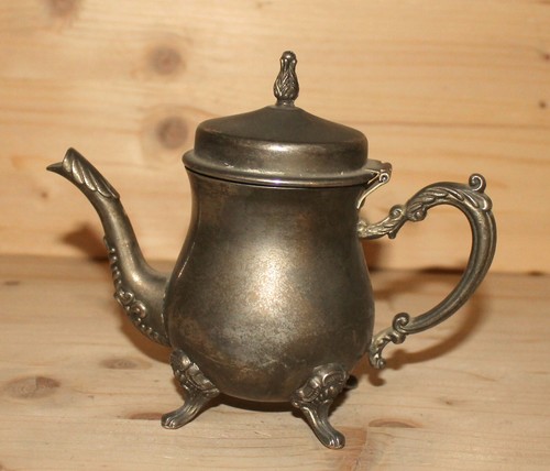 Antique silver plated floral footed teapot | eBay