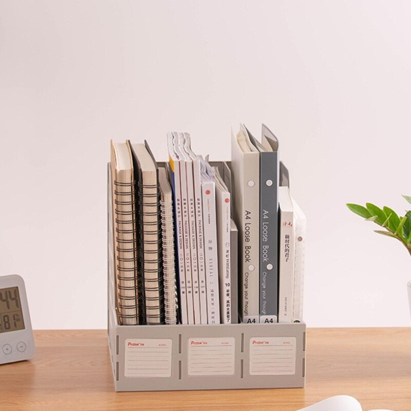 Tabletop PP File Folder Holder 4 Sections Easy Assemble | eBay