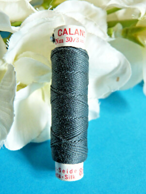 962BTER Superb Bobbin Cord Pure Silk "Calanda" Zwicky Gray Green No ...