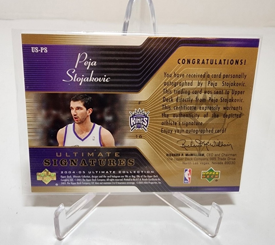 2004-05 UD Ultimate Collection Signatures Autograph Auto #PS Peja ...
