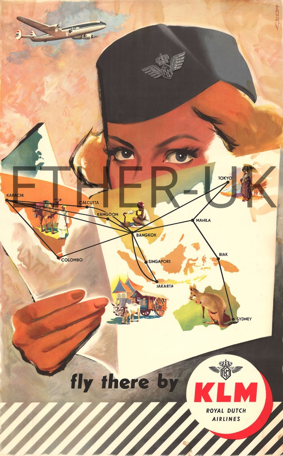 Retro Vintage Aviation Posters in A4 Size - KLM, British Airways, PAN ...