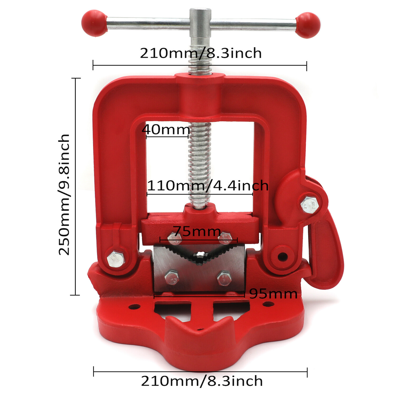 Bench Pipe Vise Yoke Hinged Clamp on Type Pipe Threader Plumbing For 1. ...