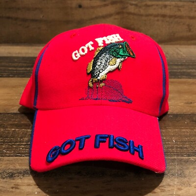 Got Fish Hat Strapback Baseball Cap Mens Red Embroidered Fishing ...