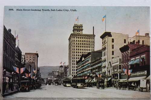 Utah UT Salt Lake City Main Street North Postcard Old Vintage Card View ...