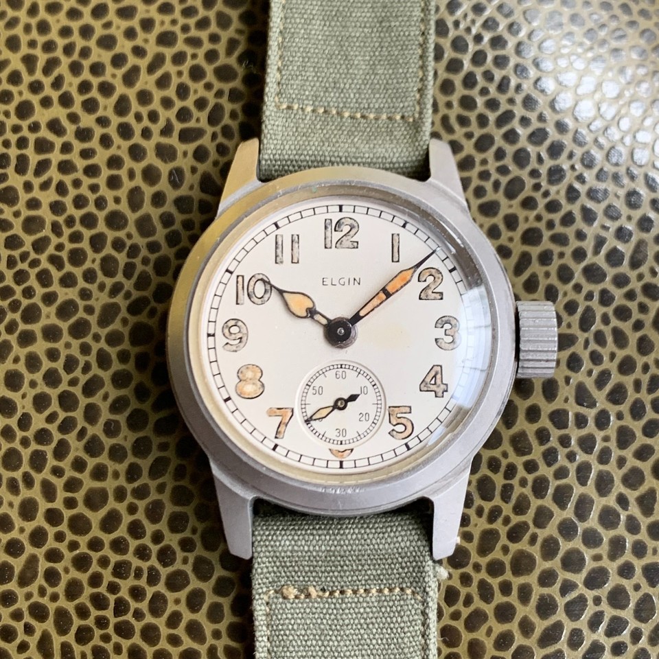 1945 Elgin ORD. DEPT. Grade 554 Stainless Steel Military Wristwatch #9 ...