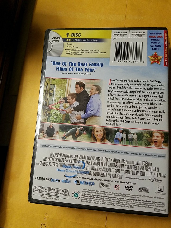 Old Dogs (DVD, 2010) John Travolta Robin Williams Disney Brand New ...