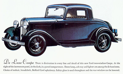 1932 Ford De Luxe (3 Window) Coupe - Promotional Advertising Poster | eBay