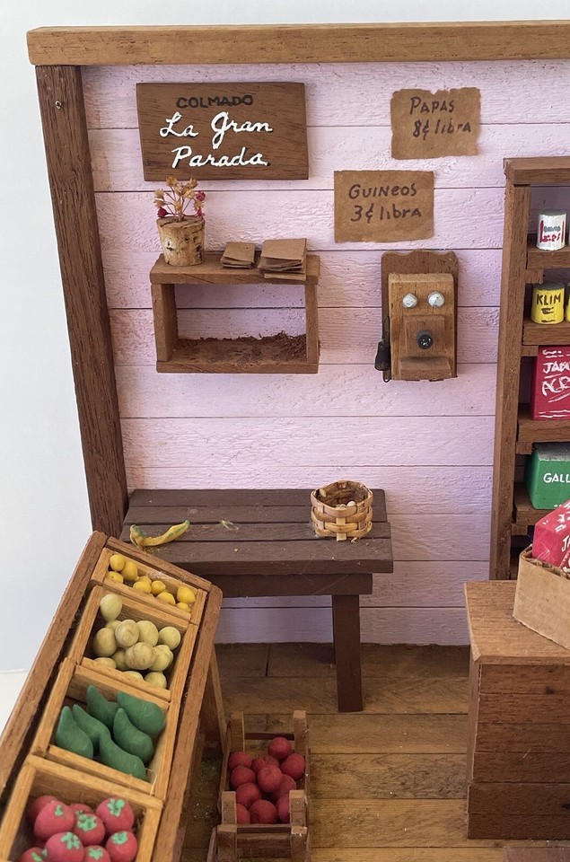 Edwin Baez Artisan Market Cafetin Folk Art Wood Handmade Diorama Puerto ...