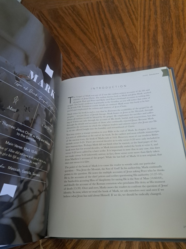 The Bible Handbook by The Daily Grace Co. Hardcover Gray blue fabric w ...