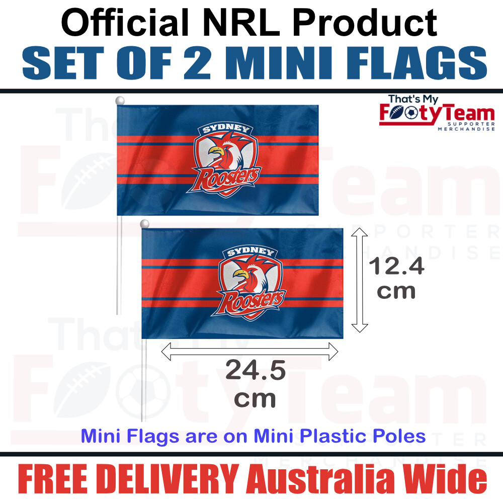 FLAGS - NRL Sydney Roosters - Game Day, Cape Wall, Car, Kids, Flag Pole ...