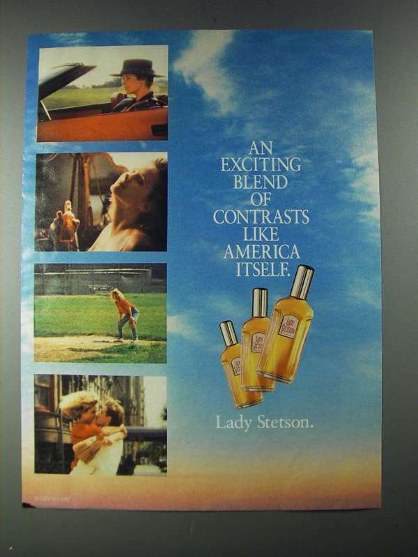 1987 Coty Lady Stetson Perfume Ad - An Exciting Blend of Contrasts | eBay