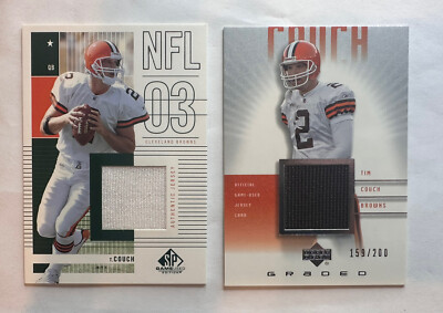 Tim Couch - 2002 Upper Deck UD Graded Jersey /200 + 2003 SP Game Used ...