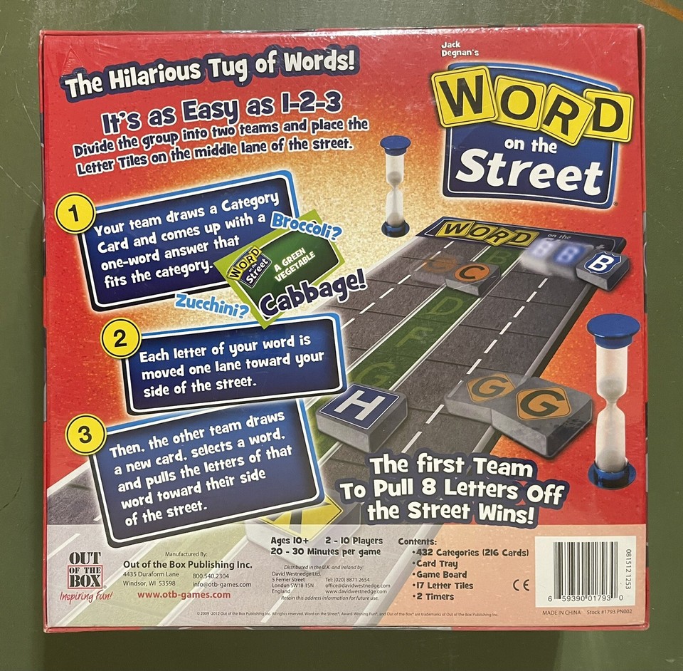 Word on the Street Board Game The Hilarious Tug of Words Game Sealed ...