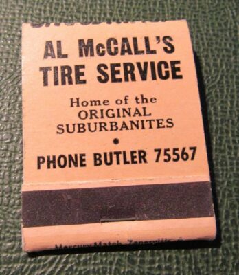 Matchbook - Al McCall's Tire Service Butler? PA FULL | eBay