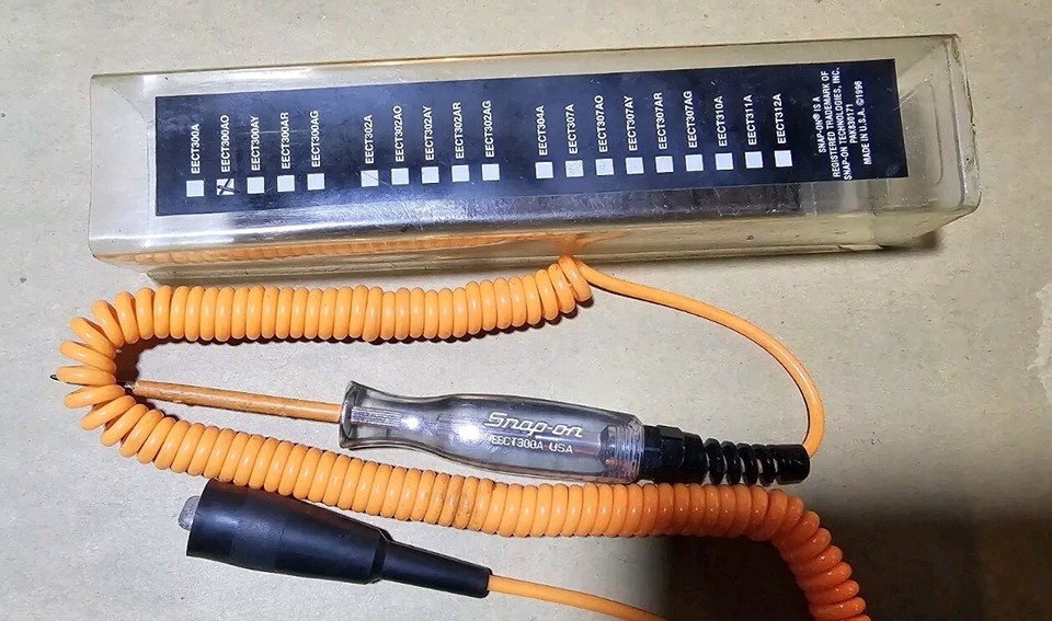 Snap On Tools 12v Circuit Tester Probe W/ ORANGE Cable EECT300A USA BIN ...