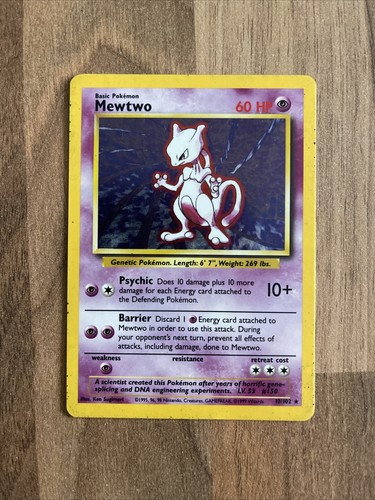 mewtwo pokemon card base set Holo Excellent Condition | eBay