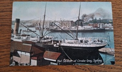 White Star Line Afric class liner nr aerial at Sydney original postcard 1907 | eBay