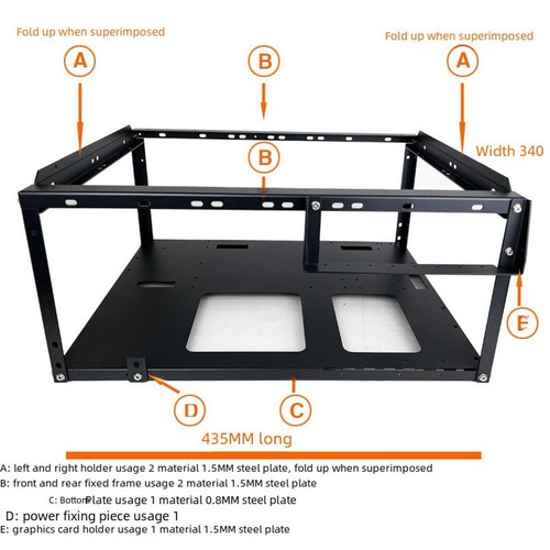 Computer Case Black Compatible 360mm Water Systems Open Air PC Case | eBay