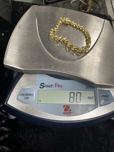 Peruvian 14k Gold Faceted Macaroni Link or San Marco Link Bracelet | eBay