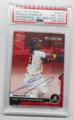 2020 Topps Now Ronald Acuna Jr Red Postseason Auto Autograph #2/10 #PS ...