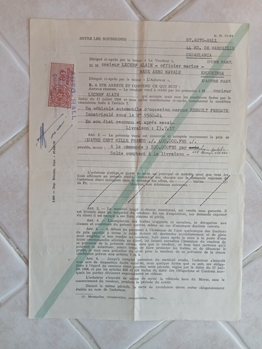 timbre fiscal 80F Maroc sur acte de vente | eBay