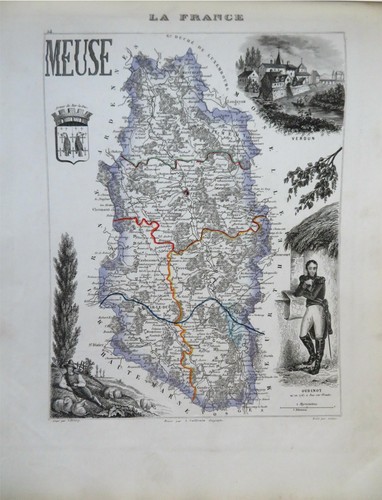 Meuse France Commercy Montmedy 1850 Vuillemin Decorative French ...