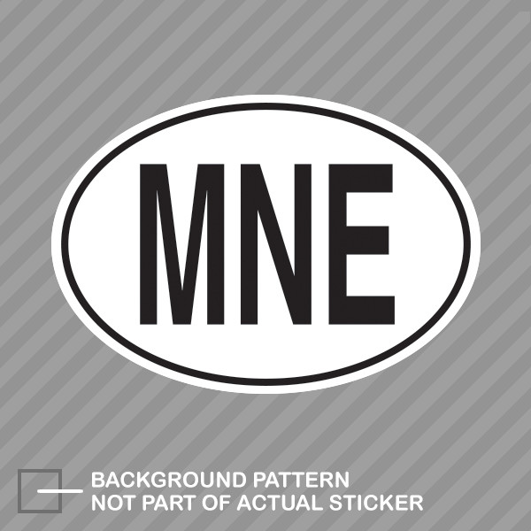 MNE Montenegro Country Code Oval Sticker Decal Vinyl Montenegrin euro ...