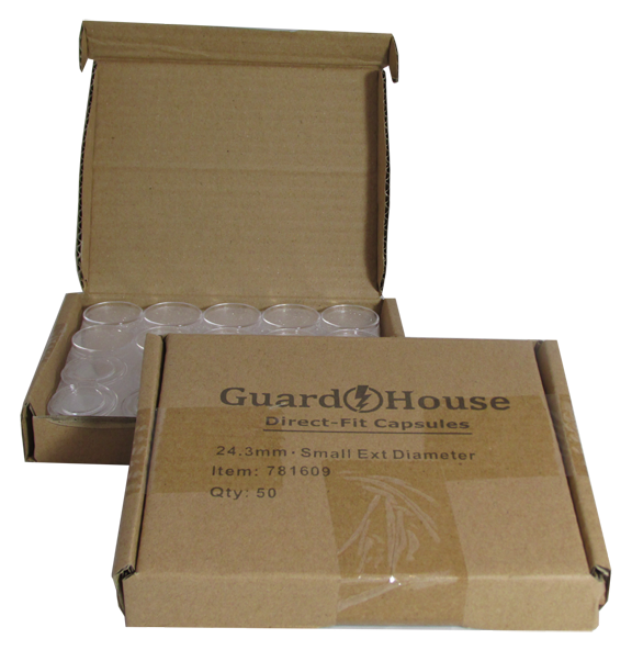 Box of 50 Guardhouse Direct-Fit Capsules Quarter Size 24.3mm | eBay