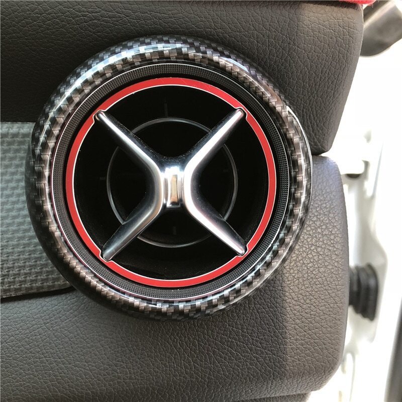 Carbon Fiber Style Air Vent Cover Trim Fit for Mercedes Benz W176 GLA ...